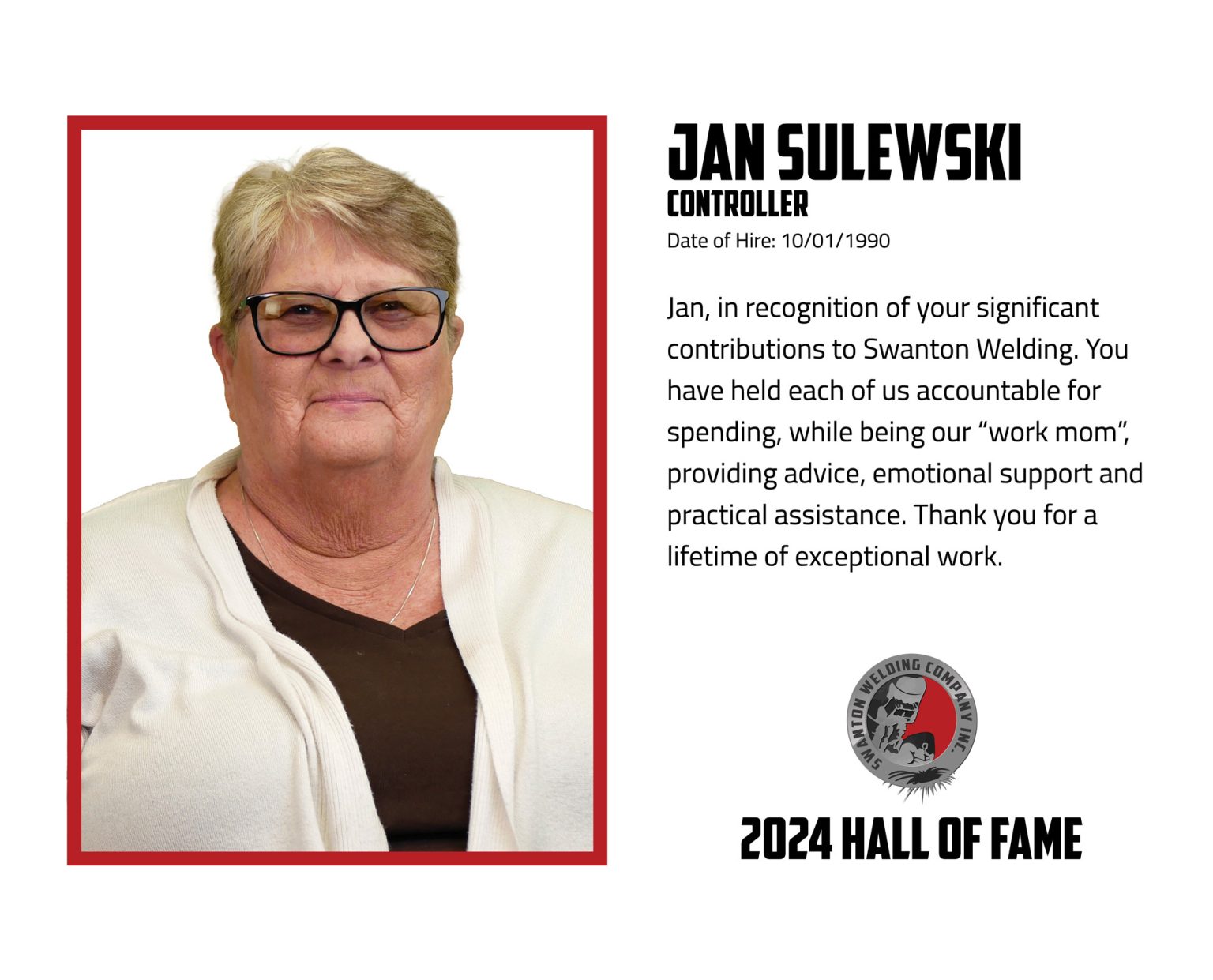 Swanton Welding’s Hall of Fame Honors Our Greatest Asset